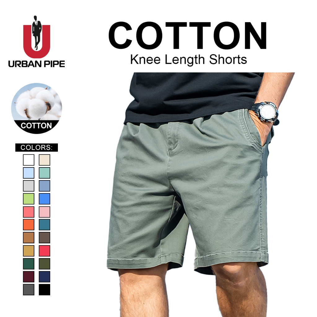 URBAN PIPE Shorts For Men Plain Knee Length Cotton Walking Summer ...