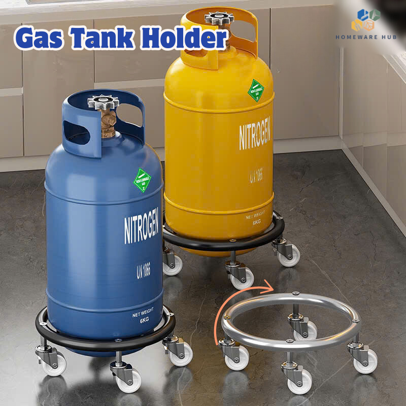 Gas Bottle Mobile Bracket Propane Tank Holder with Wheel Cylinder Tray ...
