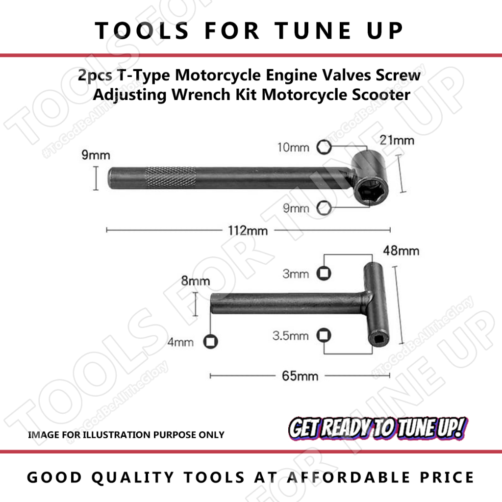 Universal Valve Tappet Adjuster Wrench Set for Motorcycle Repairs Tune ...