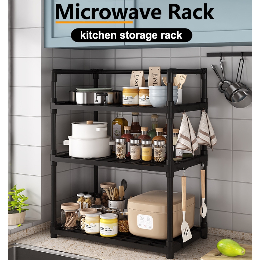 Kitchen Microwave Rack 2/3 Layer Organizer Storage Rack Strong Load ...