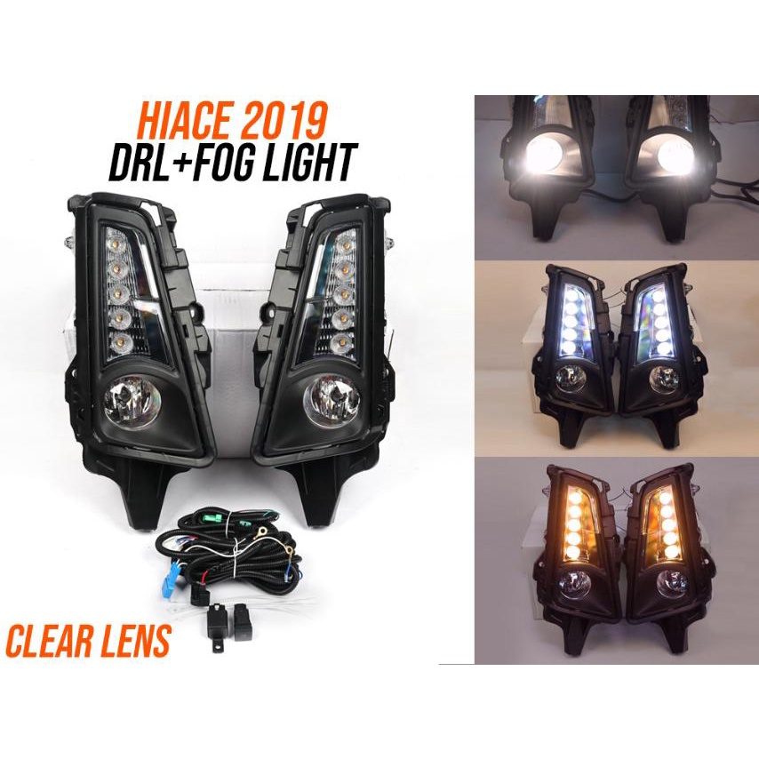 Hiace Commuter Deluxe 2019-2025 Foglamp Cover with DRL Daytime Running ...