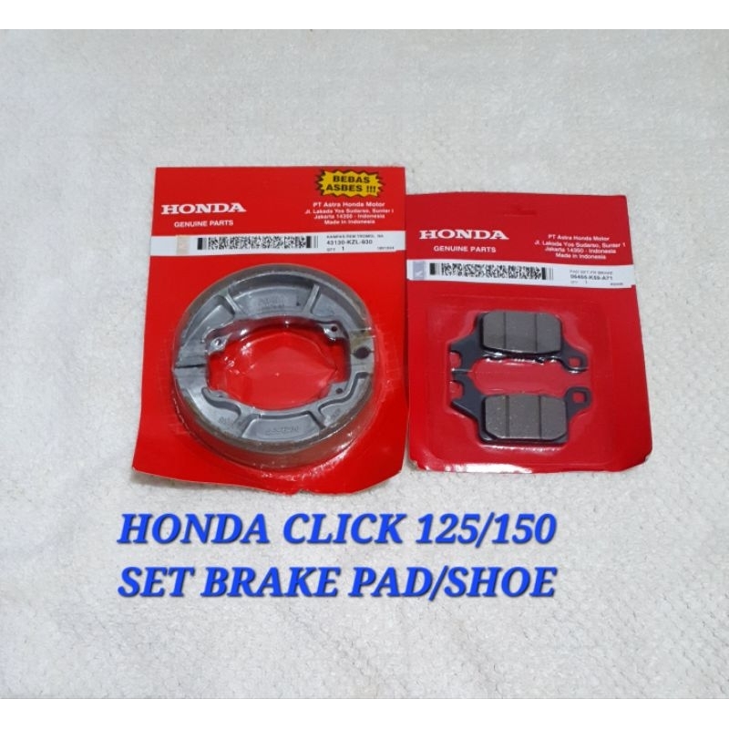 HONDA CLICK 125/150 SET FRONT BRAKE PAD AND REAR BRAKE SHOE | Shopee ...