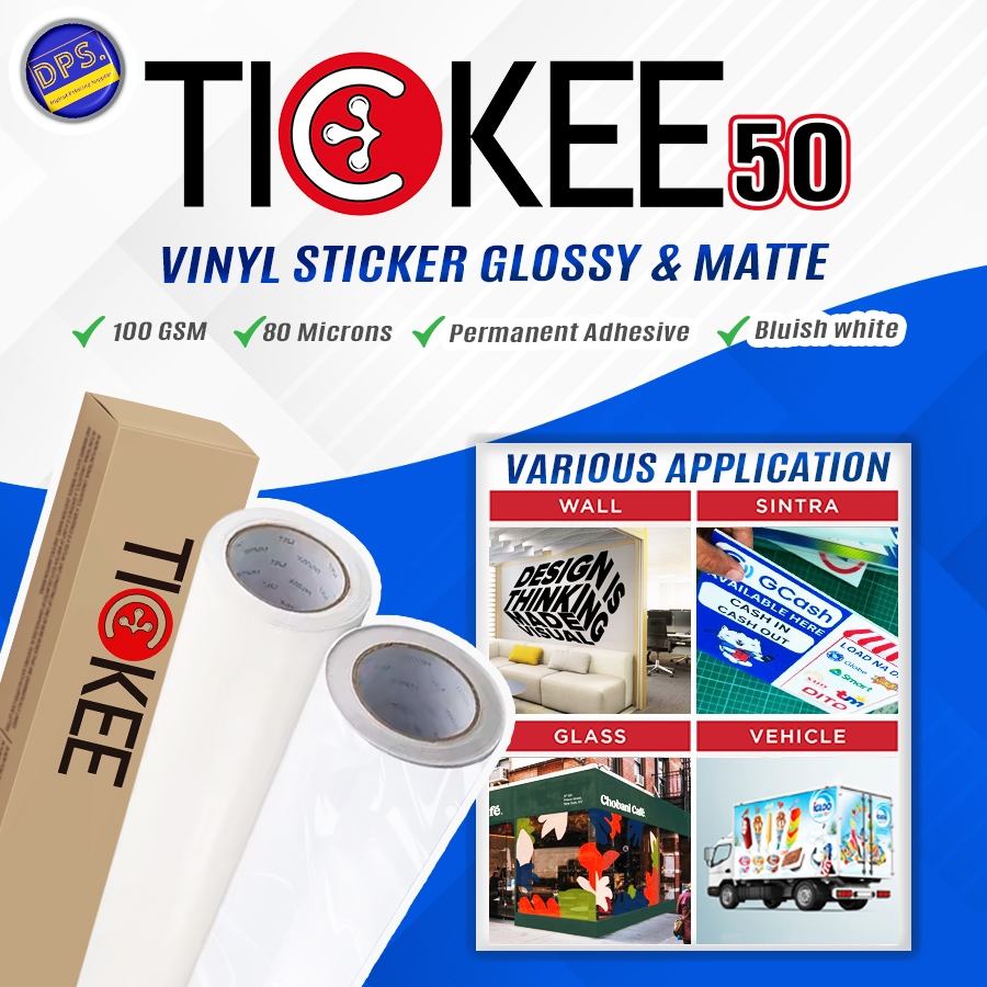 DPS TICKEE TK50 Vinyl Sticker Roll label and decal sticker (Glossy ...
