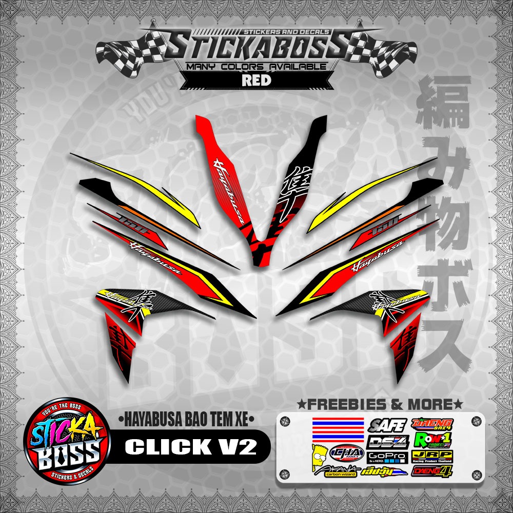 CLICK V2 INDO STICKER DECALS ( HAYABUSA BAO TEM XE )【WITH FREEBIES ...
