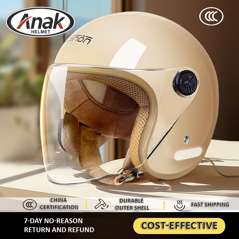 Anak Original with Icc Sticker Retro Classic Motorcycle Half Face ...