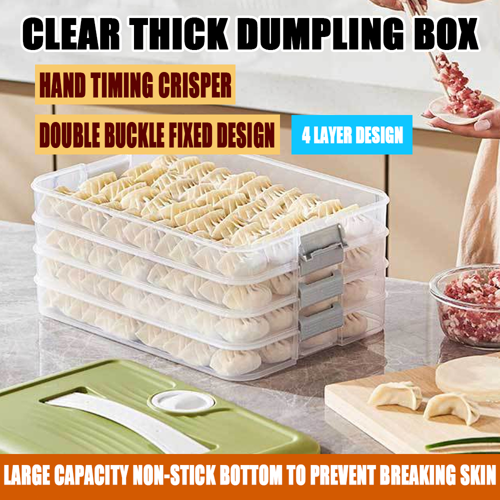 Multi-Layer Dumpling Storage Box Food Grade Plastic with Cover Crisper ...