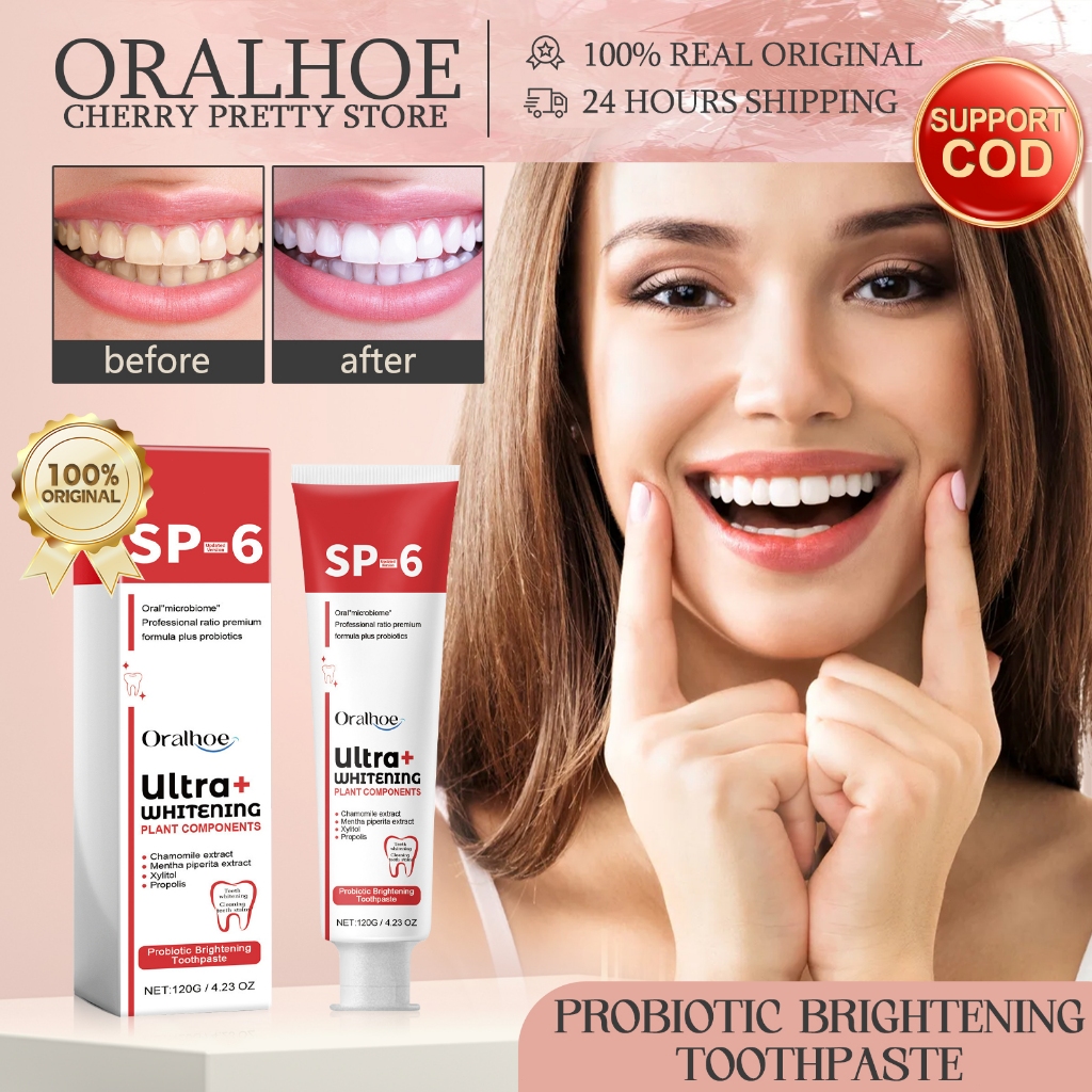 Oralhoe Probiotic Brightening Toothpaste 120g SP-6 Whitening Toothpaste ...