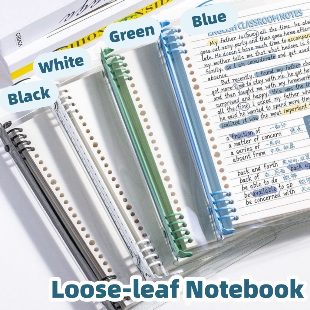 A5 Loose-leaf Notebook 8Holes PVC Detachable Notebook With 60Sheets ...
