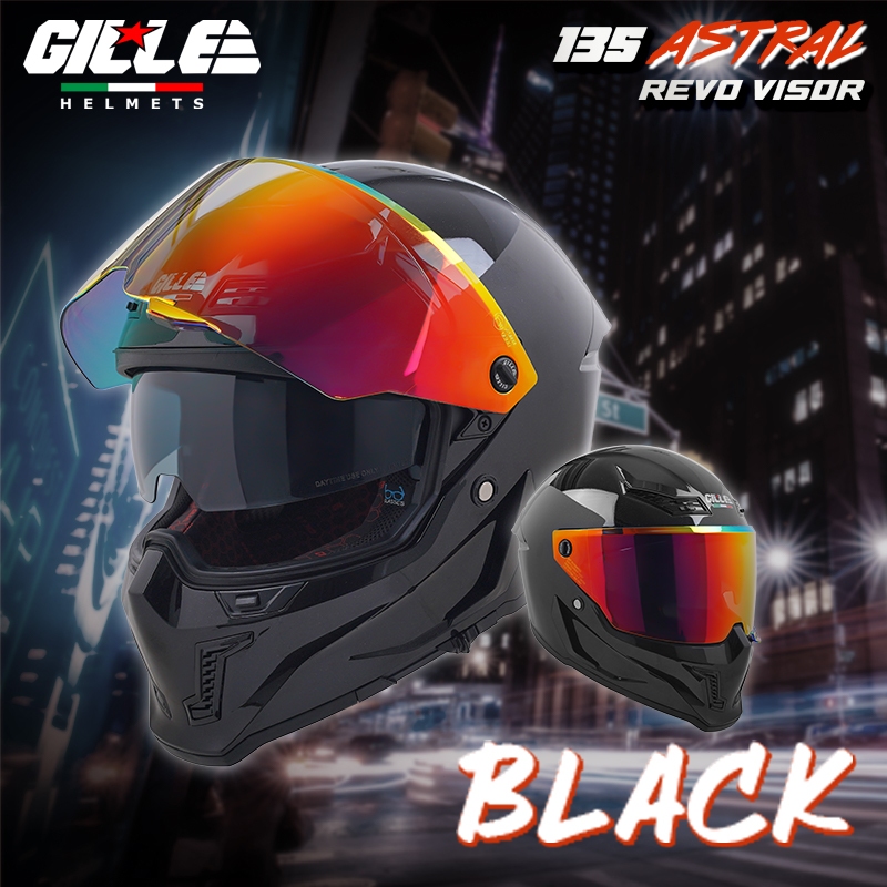 GILLE 135 ASTRAL REVO Full Face Helmet Dual Visor Motorcycle Helmet For ...