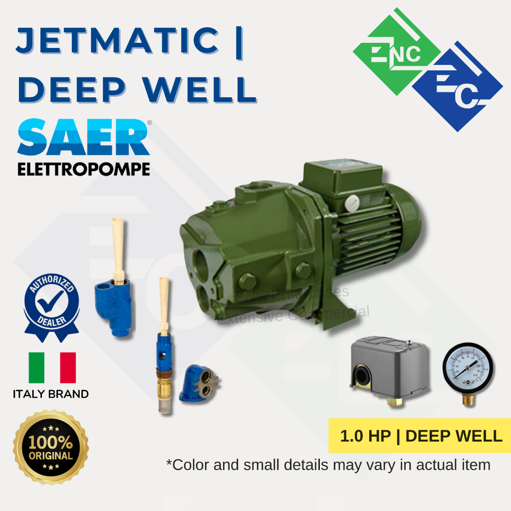 SAER Brand | Italy | Original Genuine | Jetmatic | Water Pump Deep Well ...