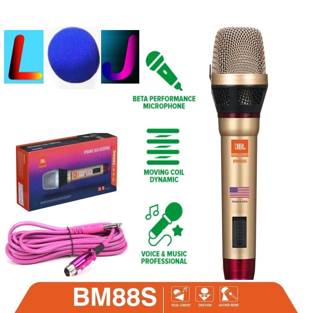 sata Microphone Karaoke JBL DM88S Dynamic Heavy Duty Wired Professional karaoke speaker ...