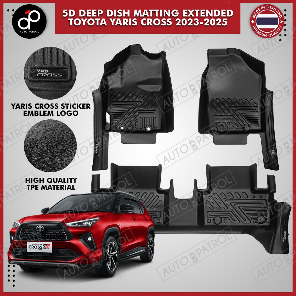 TOYOTA YARIS CROSS 2023-2025 5D Deep Dish Matting Extended (Made in ...