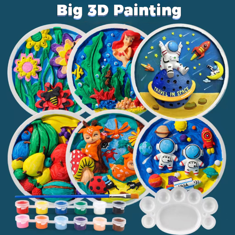 3D Plaster Painting set for kids Hand-made Plaster Doll Educational ...