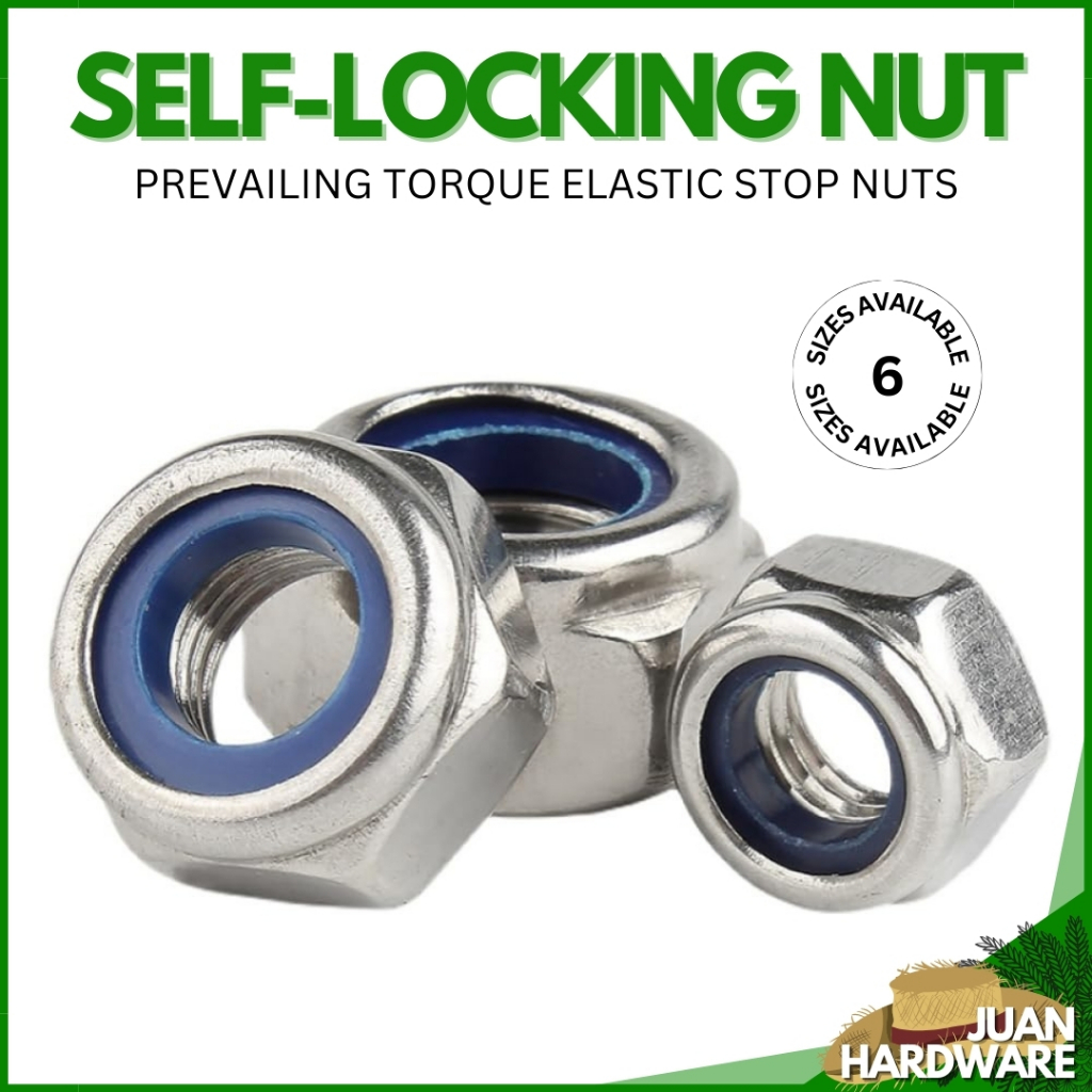 (10PCS) Nylon-Insert Lock Nut Galvanized Self-locking Stiff Nut Lock ...