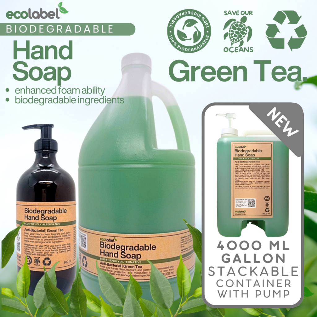 Eco-friendly Liquid Hand Soap Green Tea Scent 100% Biodegradable ...