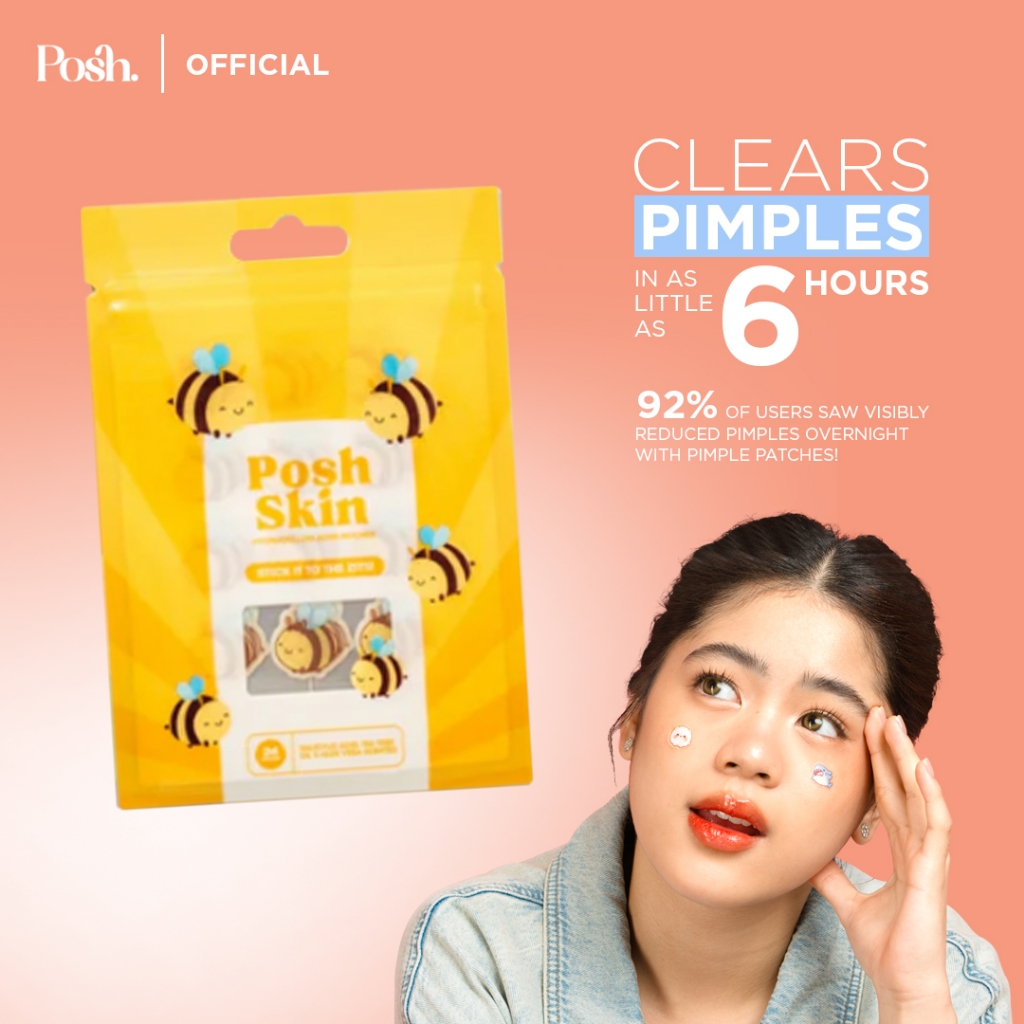 Bee Pimple Patches 24pcs - Hydrocolloid Salicylic Acid Tea Tree Oil Patches - Posh Skin | Shopee ...