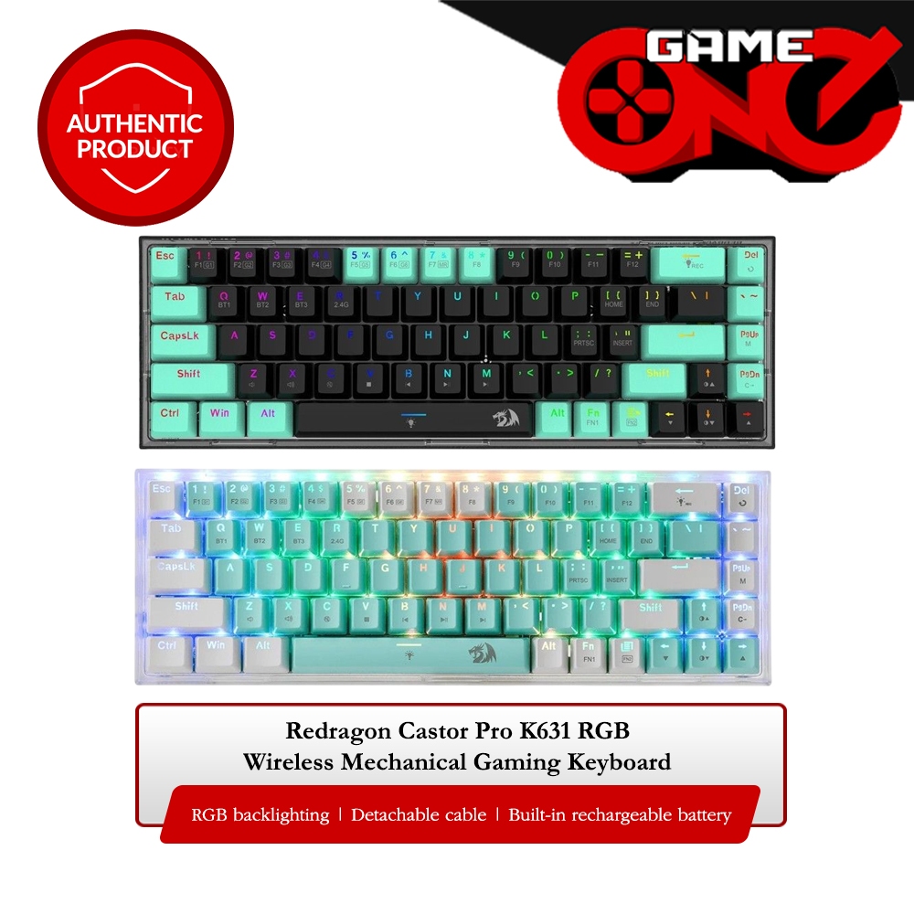 Redragon Castor Pro K631 RGB Wireless Mechanical Gaming Keyboard | Shopee Philippines