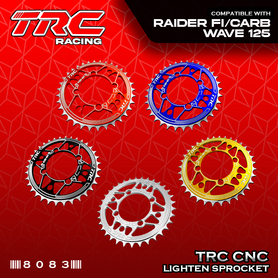 TRC Racing CNC LIGHTEN SPROCKET for RAIDER FI/CARB , WAVE 125 34T/415 ...