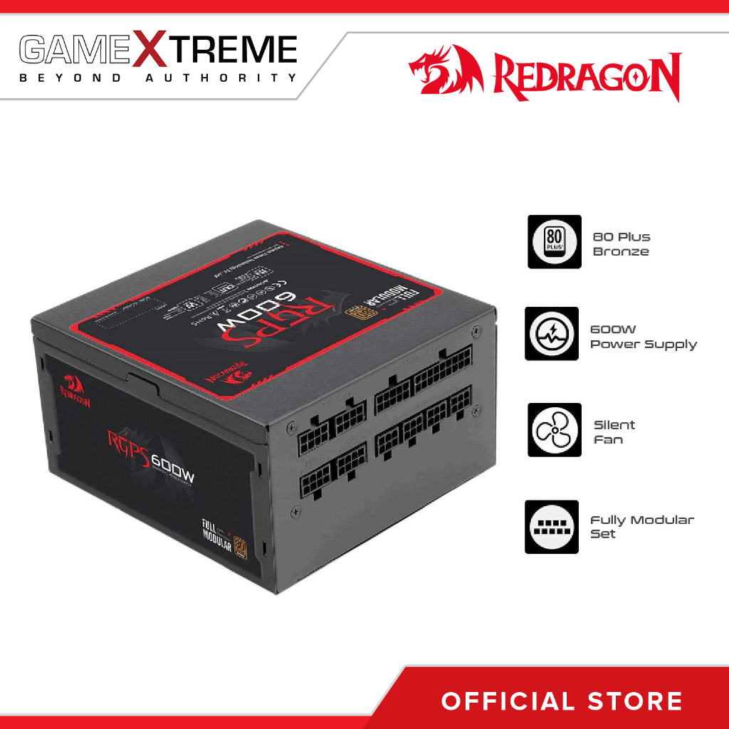 Redragon GC-PS0003 RGPS-600W 80+ Bronze Full Modular ATX Gaming PC ...