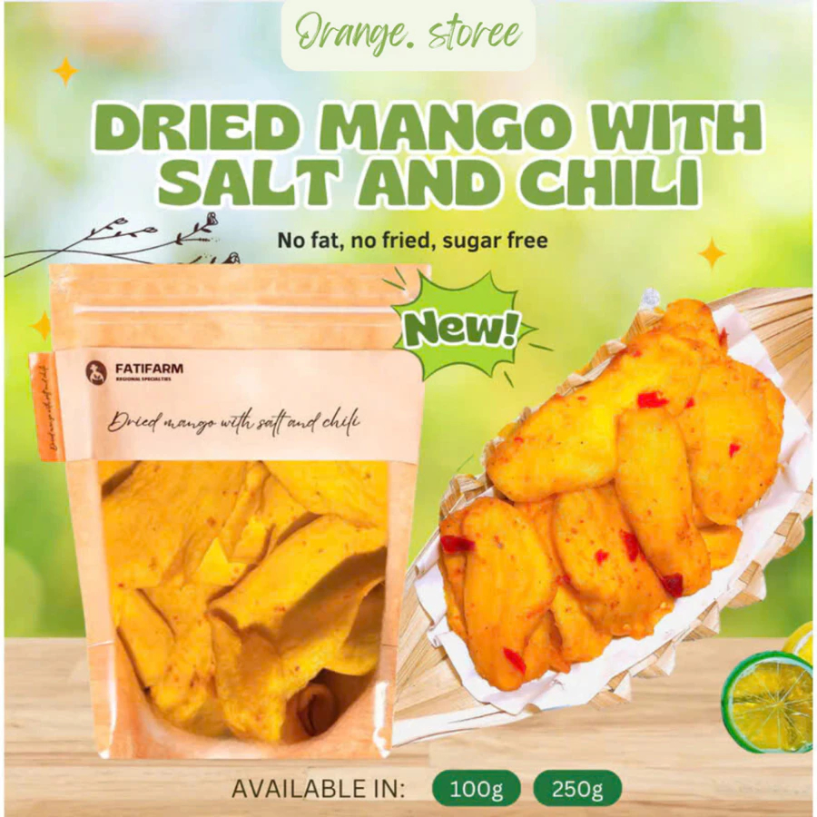 3F FOOD Spicy Dried Mangoes Fruits Salt And Chili 100gr 250gr 500gr Dry ...