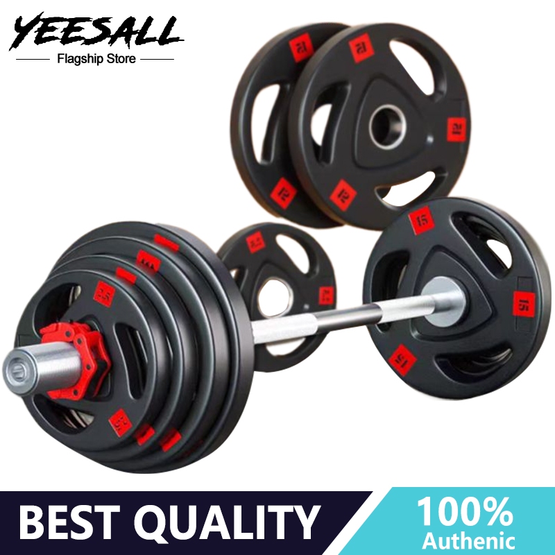 Rubber Tri Grip Olympic Plate 3/5/15/10/15/20/25/30KG Rubber Coated ...
