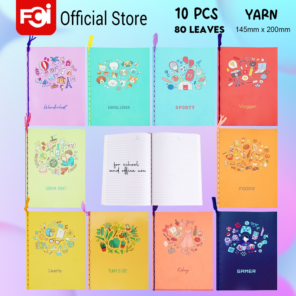 FCI SPIRAL NOTEBOOK WITH YARN (YARN NTBK) ASSORTED DESIGN 80leaves ...