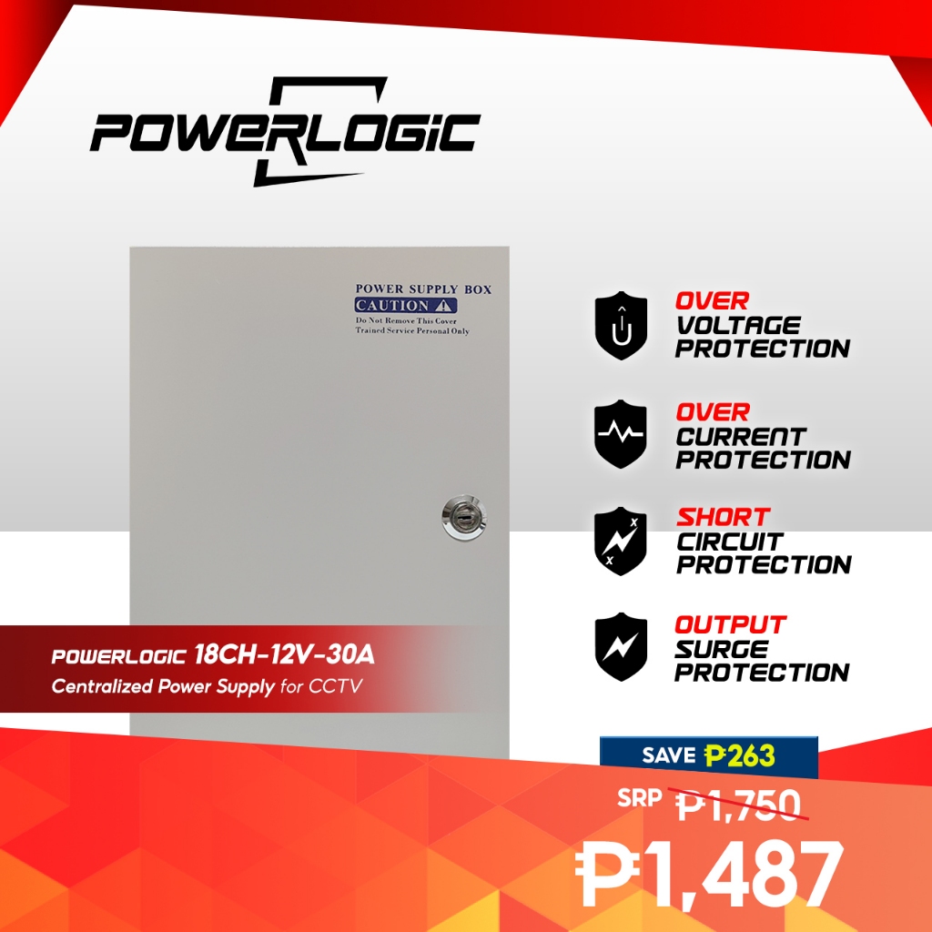 PowerLogic Centralized Power Supply for CCTV (18CH,12V,30A w/o Power ...