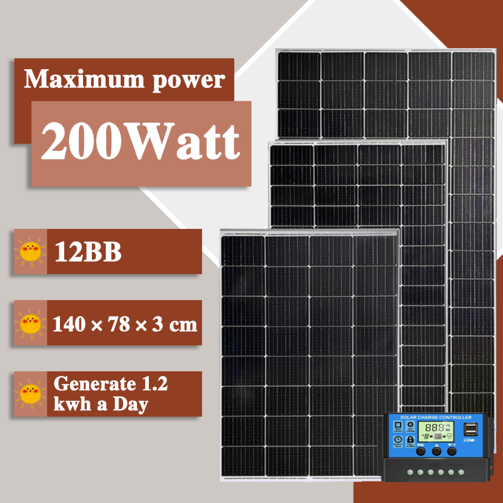220 Watt Original Solar Panel IP67 Waterproof With MC4 Connector 12BB ...