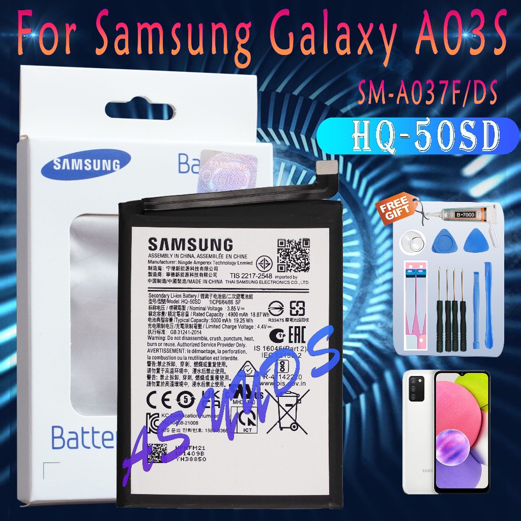 HQ-50SD 4900/5000mAh Battery For Samsung Galaxy A03S SM-A037F SM-A037F ...