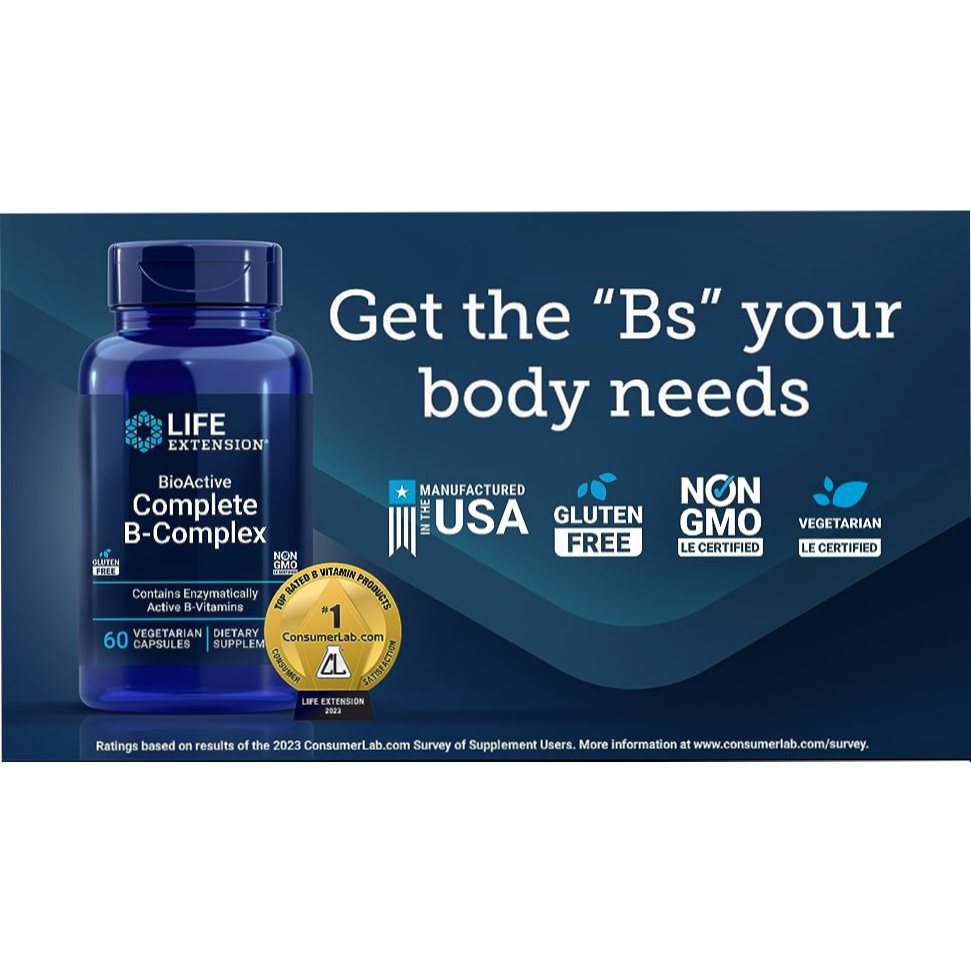 120/60 Caps Active B Complex Methylated Most Bioavailable Cellular ...