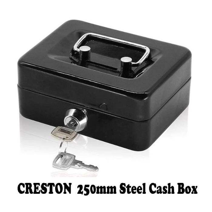 CRESTON Steel Cash Box 250mm 10 Inch Money Tray Security Box Safe Box ...
