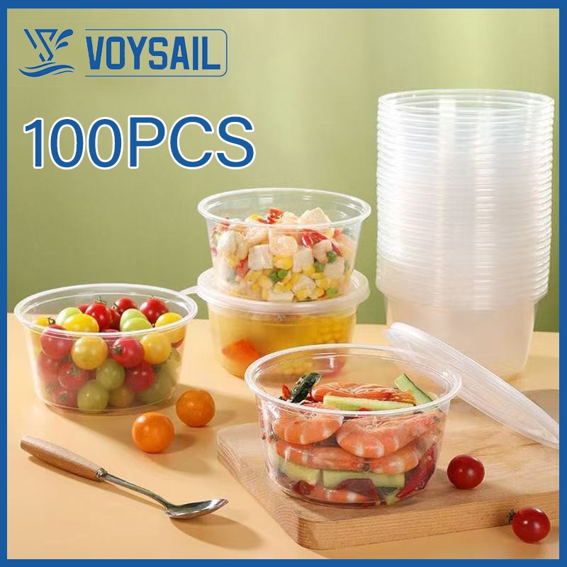 Disposable Microwavable Food Container High End Round Transparent Food ...