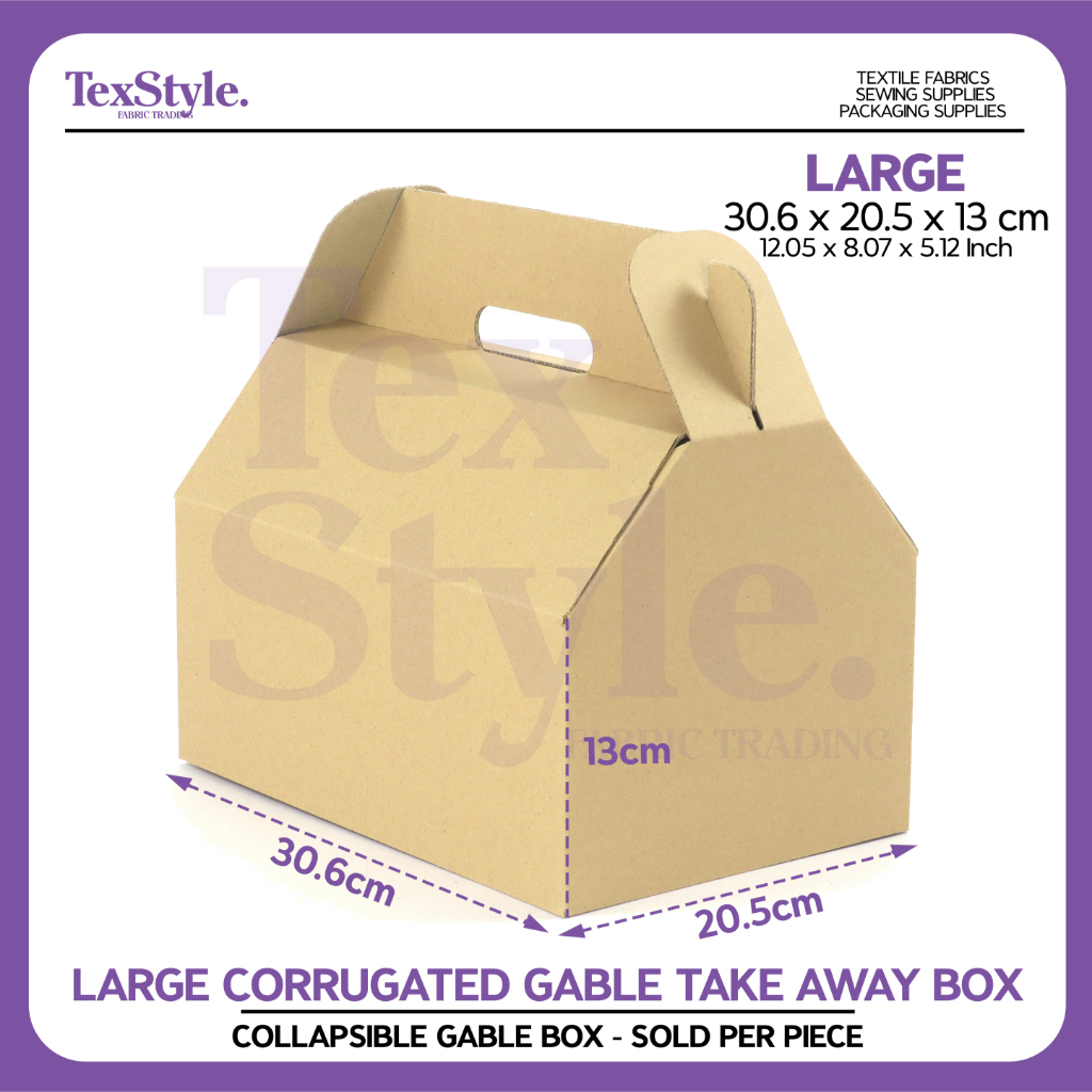 Textstyle Large Corrugated Gable Box Take Away Box Take Out Box Lechon ...