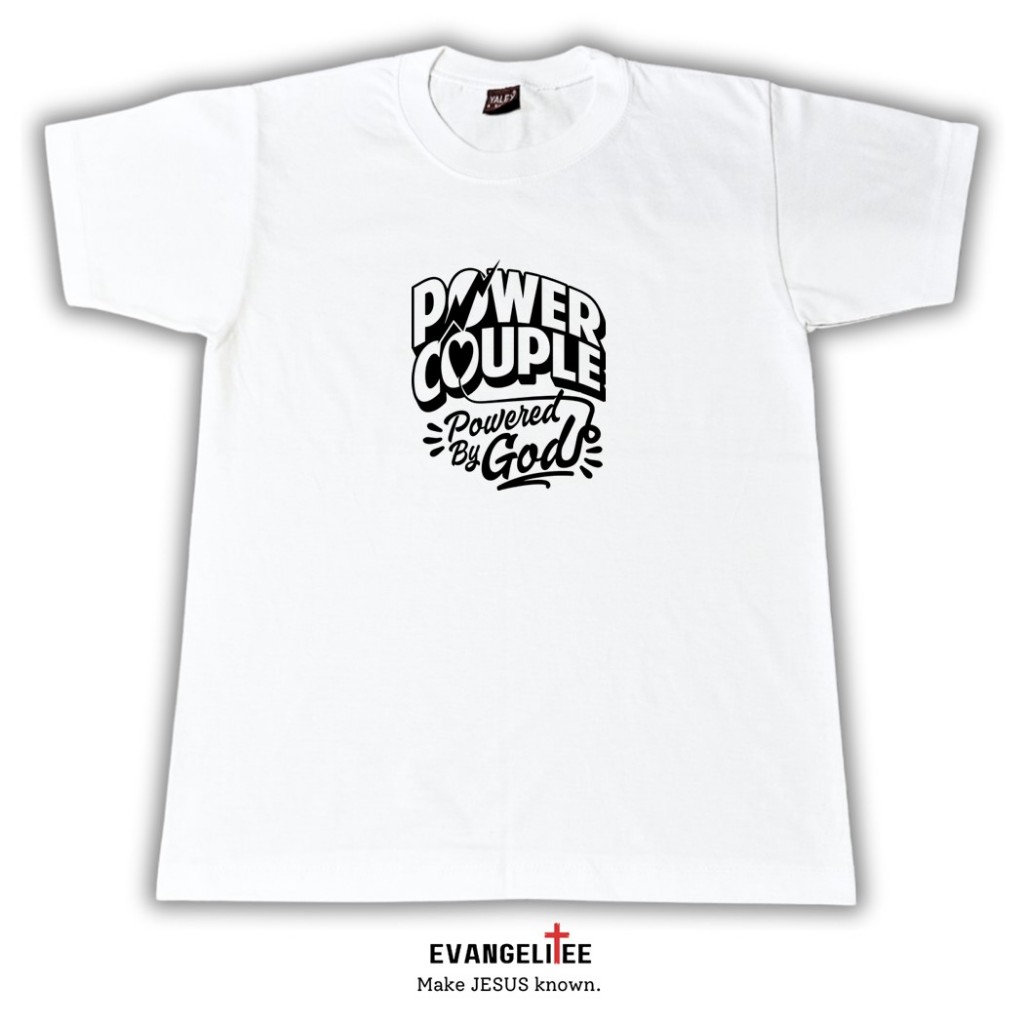 COUPLE GOSPEL CHRISTIAN STATEMENT TSHIRT POWER COUPLE, POWERED BY GOD ...