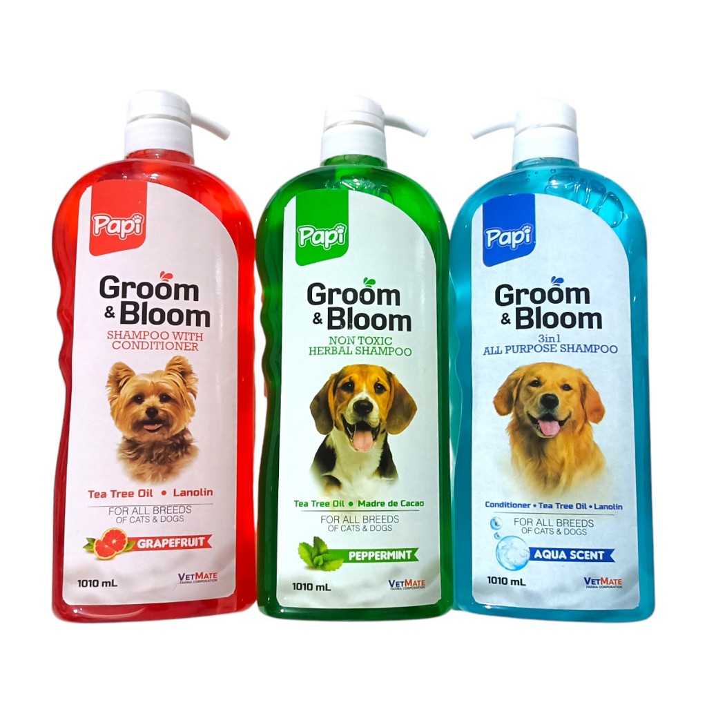 PAPI SHAMPOO GROOM BLOOM 3IN1 ALL PURPOSE SHAMPOO 1010ML | Shopee ...