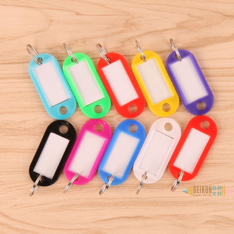 10/50 Pack Random Color Writable Plastic Key Tags Name Tags ...