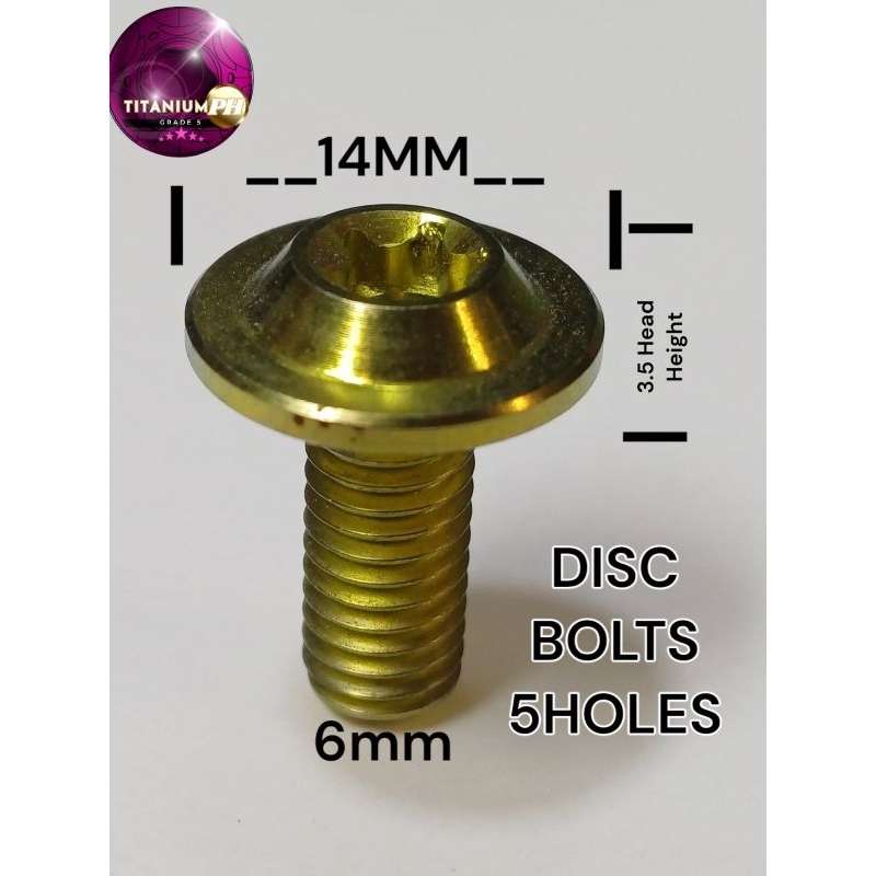 TITANIUM GR5 DISC BOLTS 5 HOLES MAGS (1PC) | Shopee Philippines