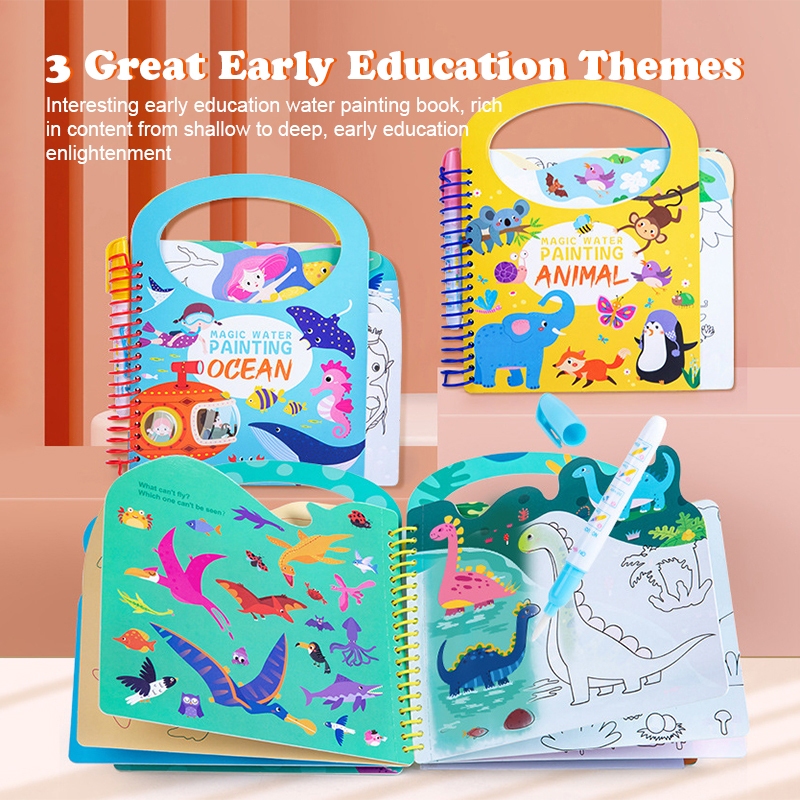 Magic Water Painting Book Early education Book Reusable Coloring Book ...