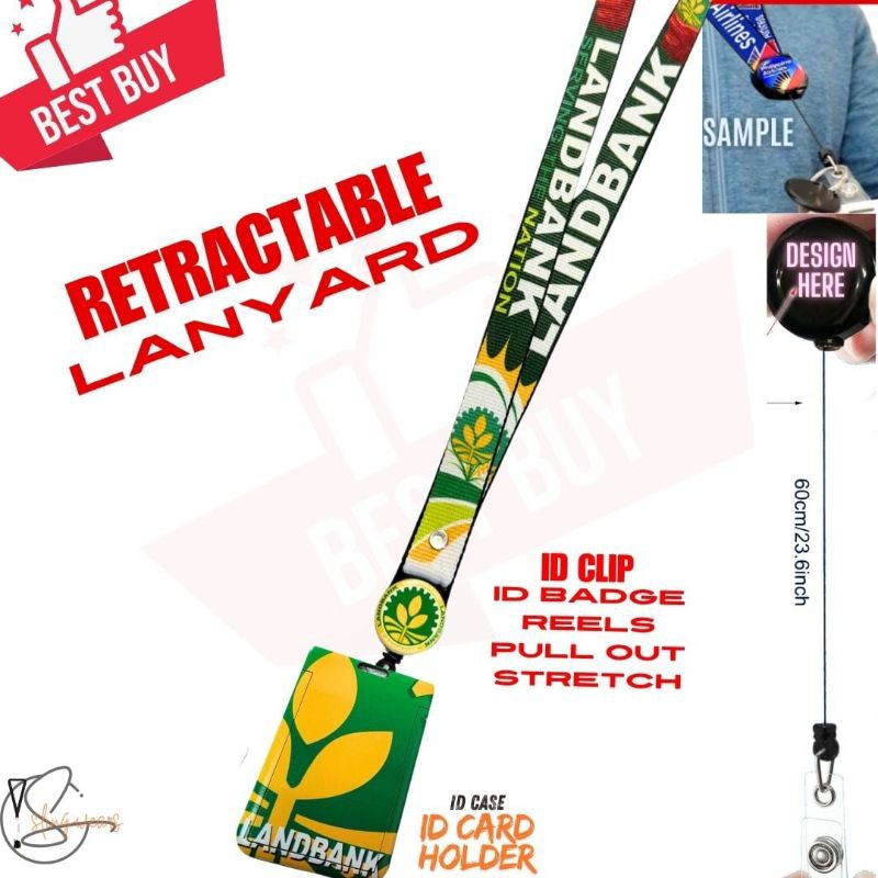 Landbank Retractable Lanyard id holder stretch id lace name tag ...
