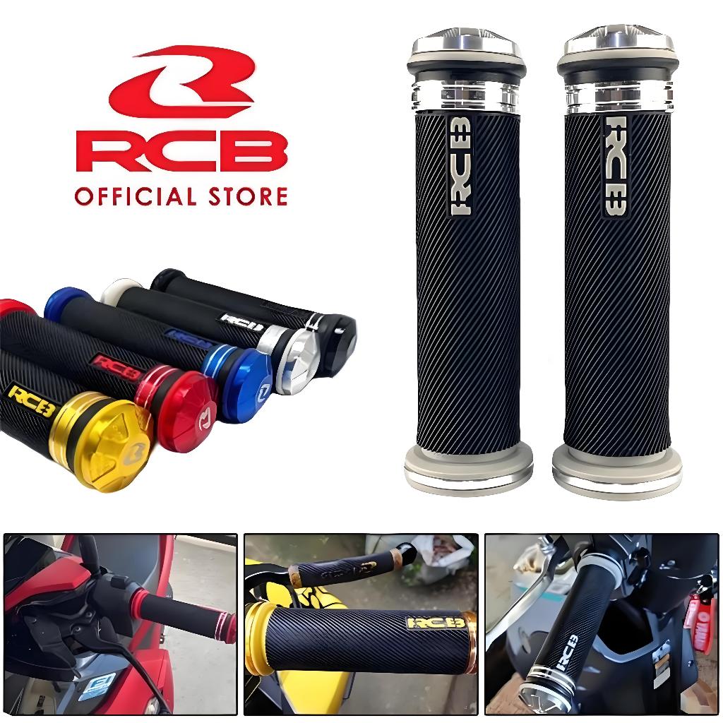RCB Motorcycle Handle Grip Non-slip Rubber With Alloy Bar End Universal ...