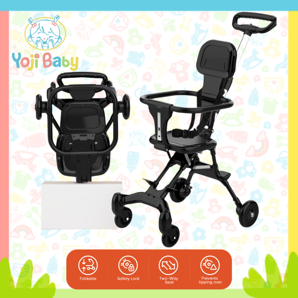Yoji Baby 2-Way Stroller Bike Lightweight Foldable Compact Baby Stroller Reversible Seat ...