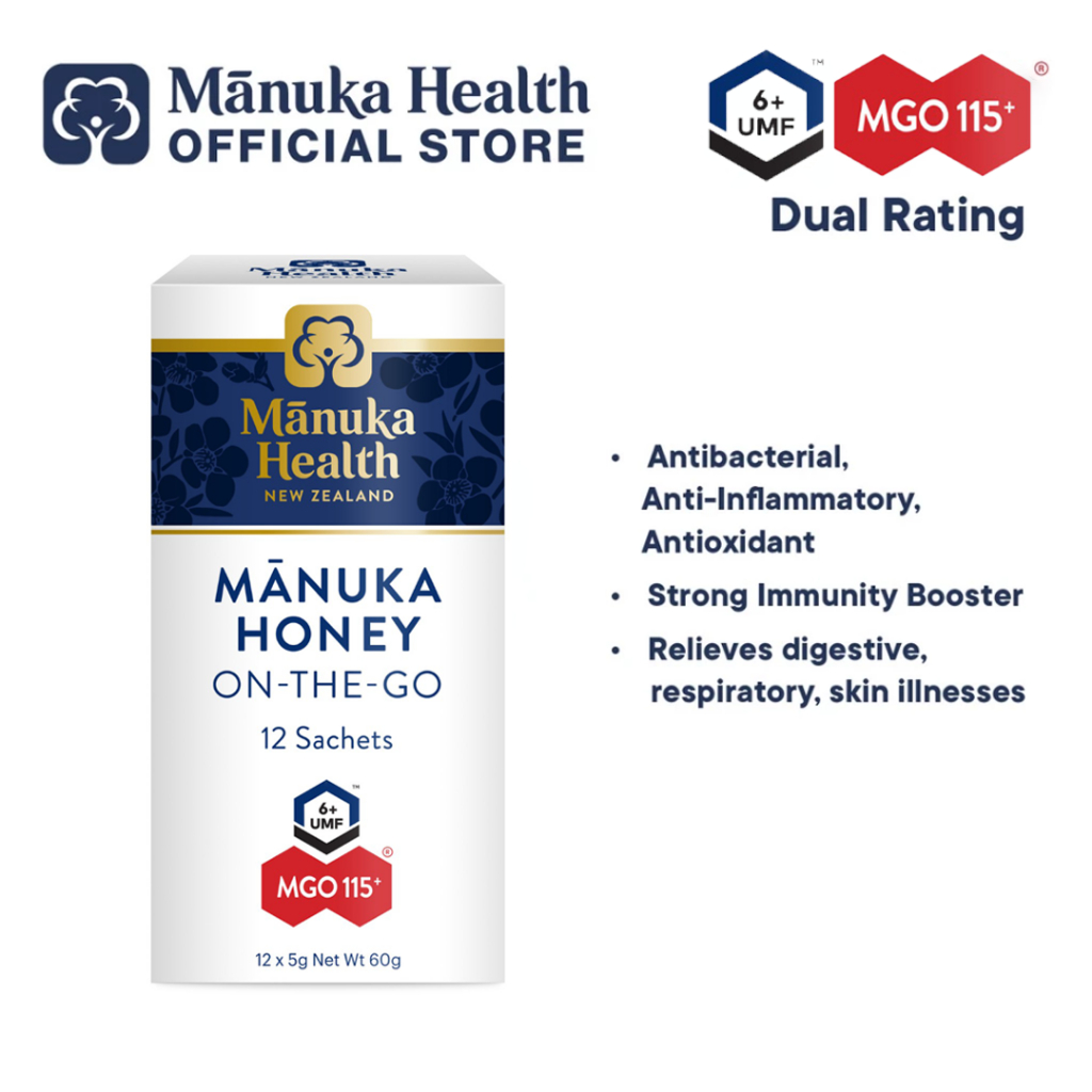 Manuka Honey On-the-go MGO 115+ UMF 6+ - 100% PURE NEW ZEALAND HONEY FROM MANUKA HEALTH | Shopee ...