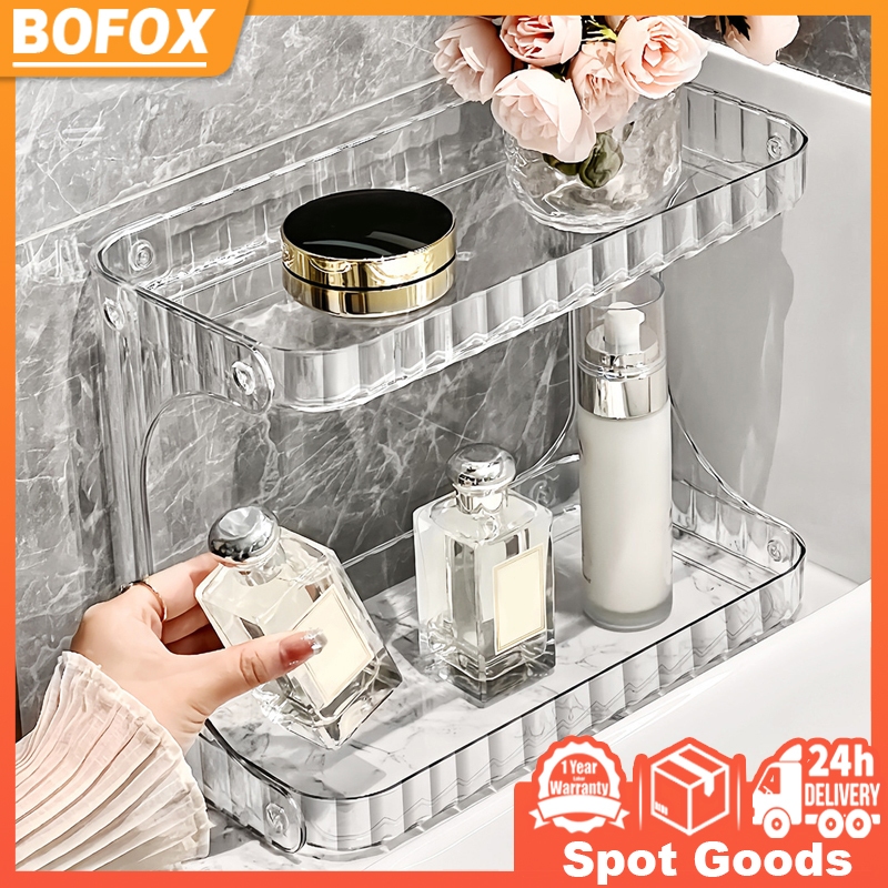 Double Layer Bathroom Skincare Cosmetic Holder Perfume Desk Display ...