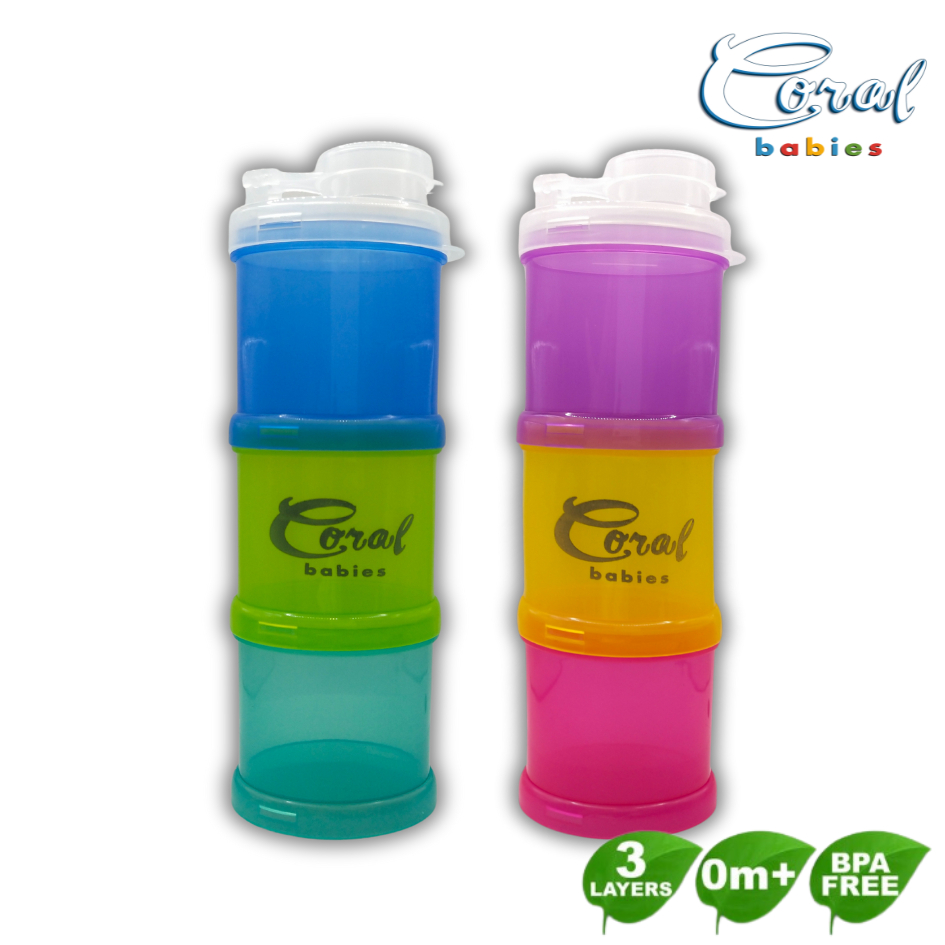 Coral Babies 3 Layer Milk Powder Container, Baby powder container for ...