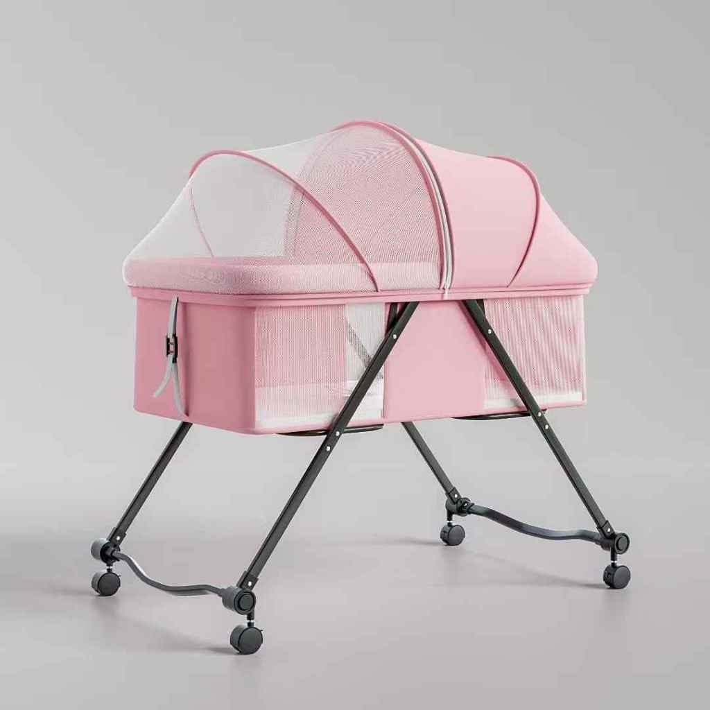 Crib Newborn Cot Portable Splicing Large baby Bed Folding Cradle Bed ...
