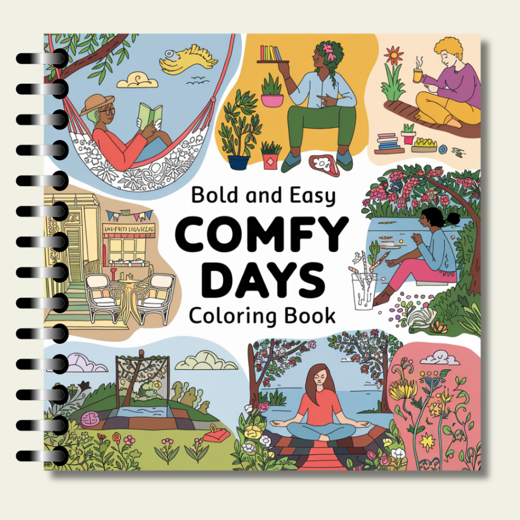 Comfy Days Coloring Book Bold and Easy Kids Coloring Book Adult ...