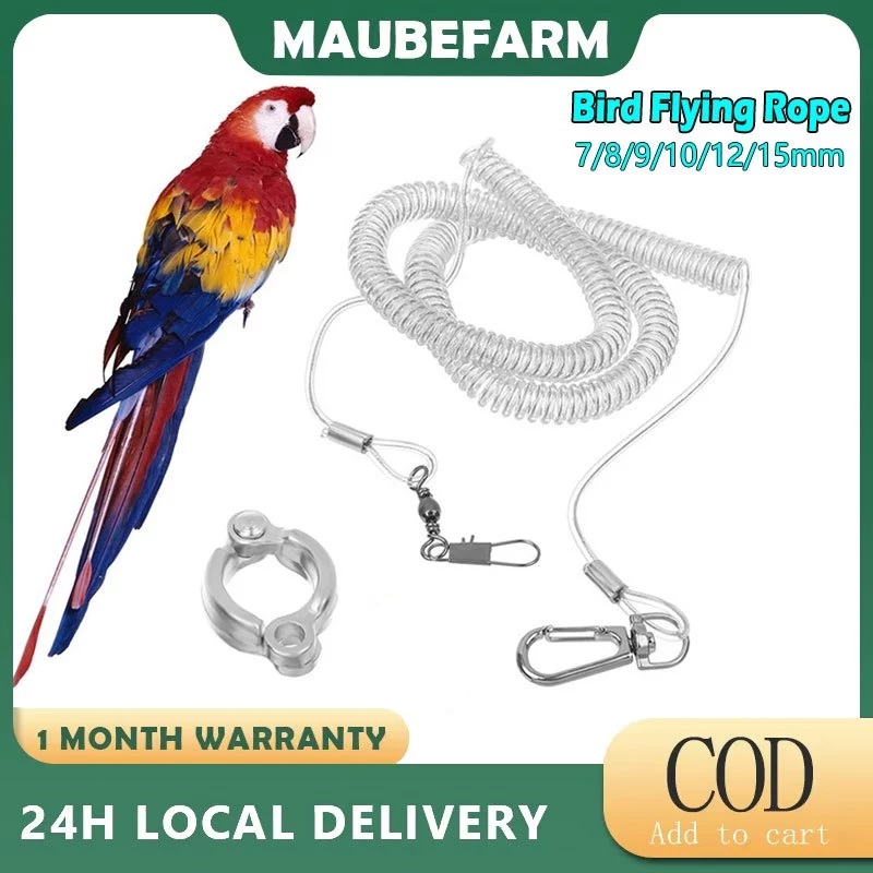 3m Bird Leash Kit Flying Training Bird Leash with Ring Cockatiel ...