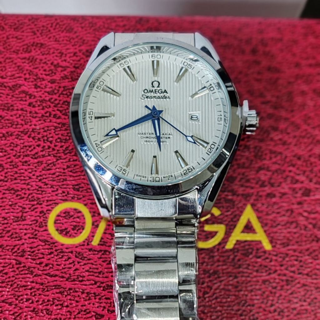 Men's Watch 0MEGA SILVER / White Dial Stylish Design | Shopee Philippines