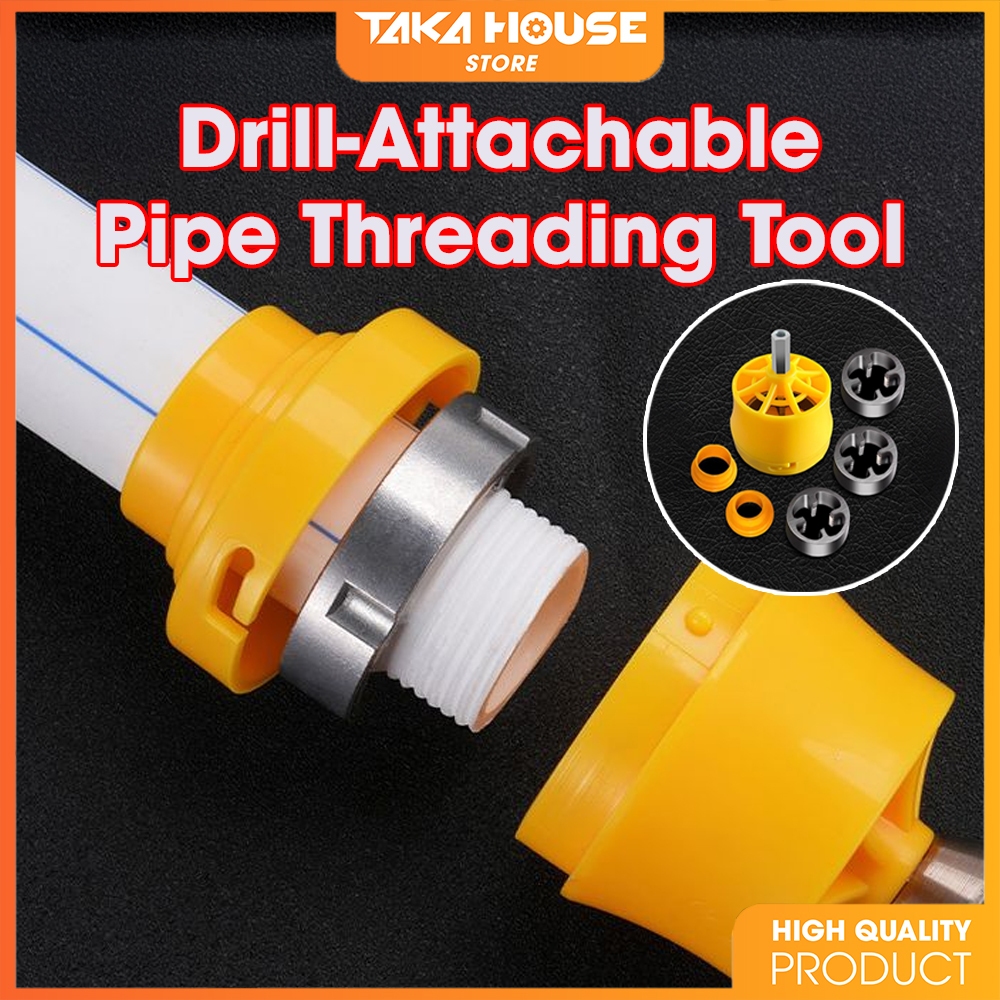 Pipe Threading Tool for Hand Drills with three sizes: 1", 1/2", and 3/4 ...