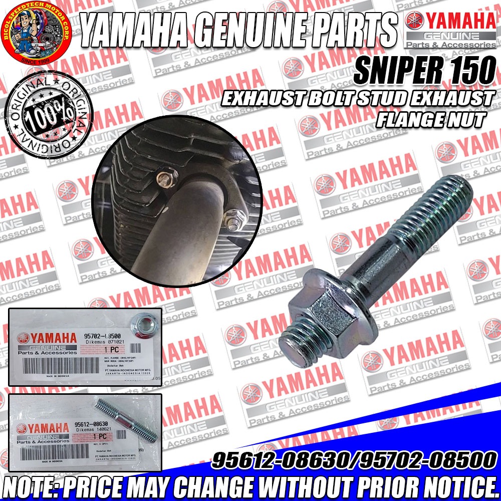 SNIPER 150 EXHAUST BOLT STUD EXHAUST FLANGE NUT (YGP) (GENUINE: 95612 ...